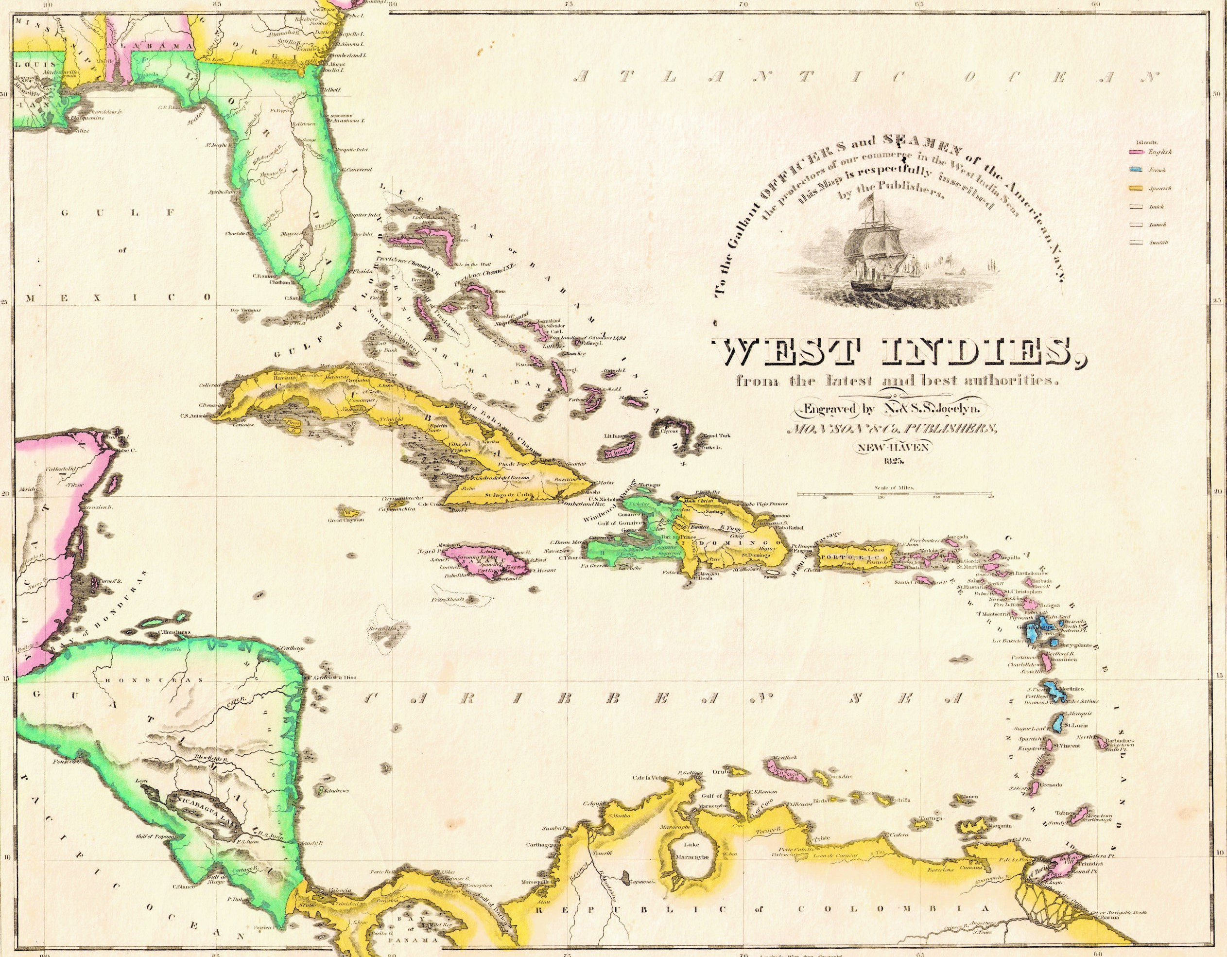 Old Pirate Map Florida