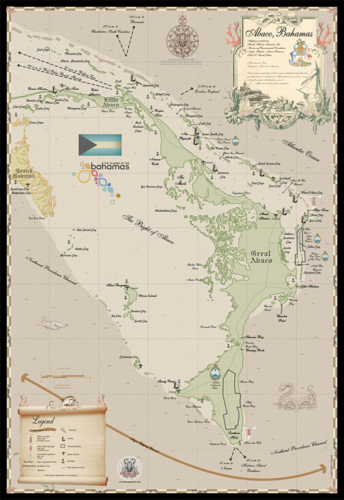 Abaco Map - Island Map Store