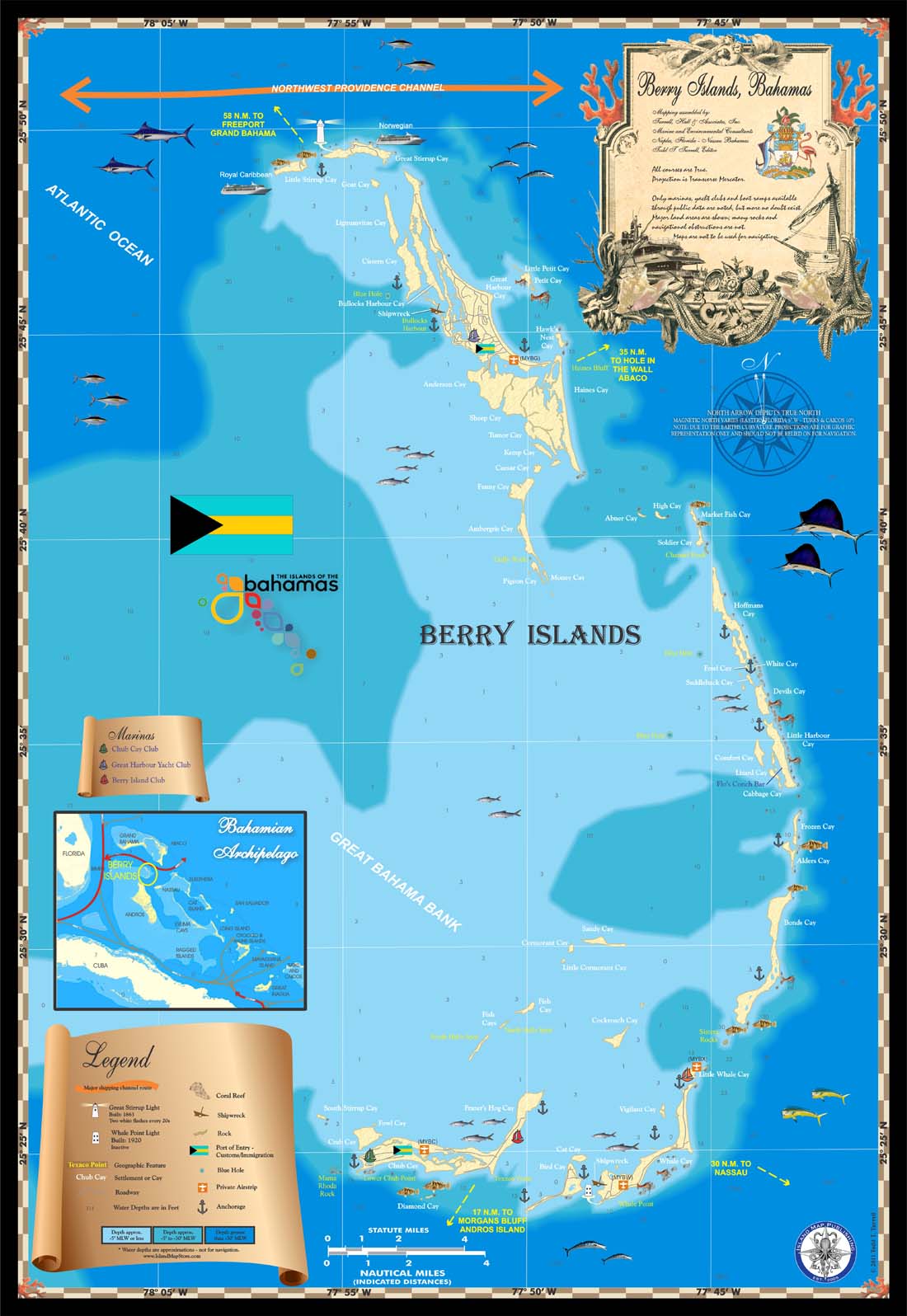 Berry Islands Map Island Map Store Berry Islands Map Island Map Store