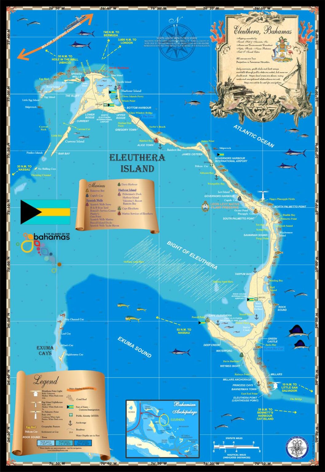 Eleuthera Map - Island Map Store