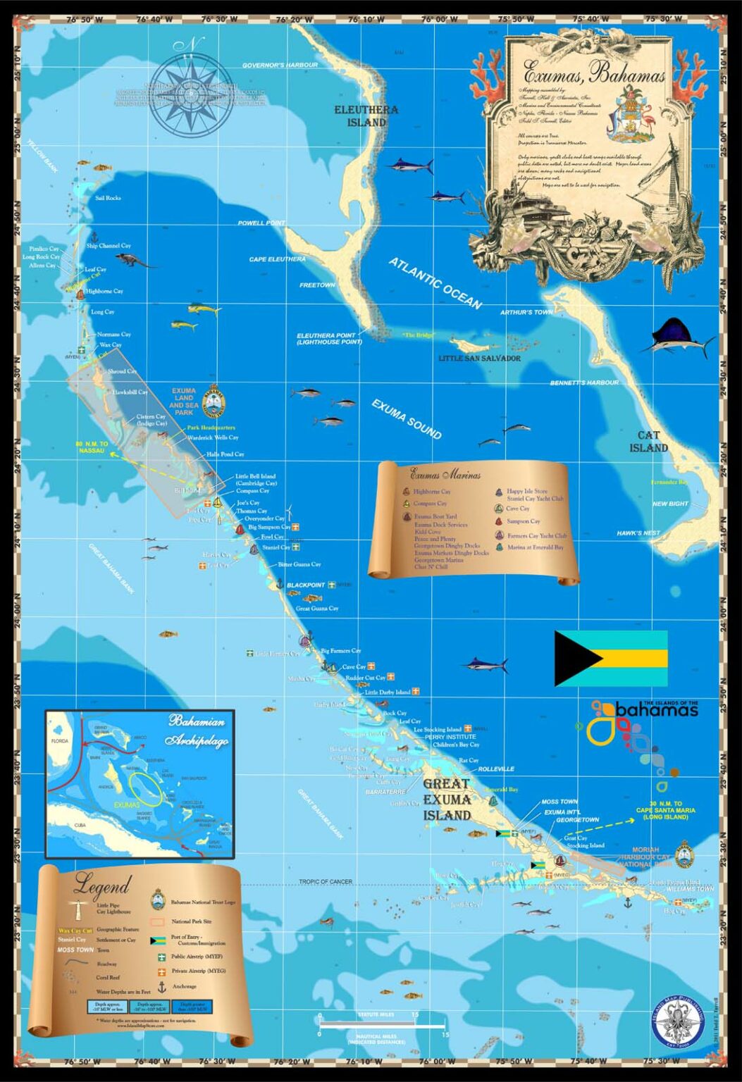 Exumas Map Island Map Store