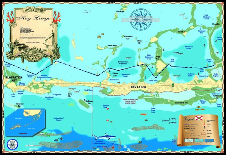 Key Largo Map - Island Map Store