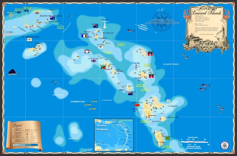 Leeward Islands Map - Island Map Store