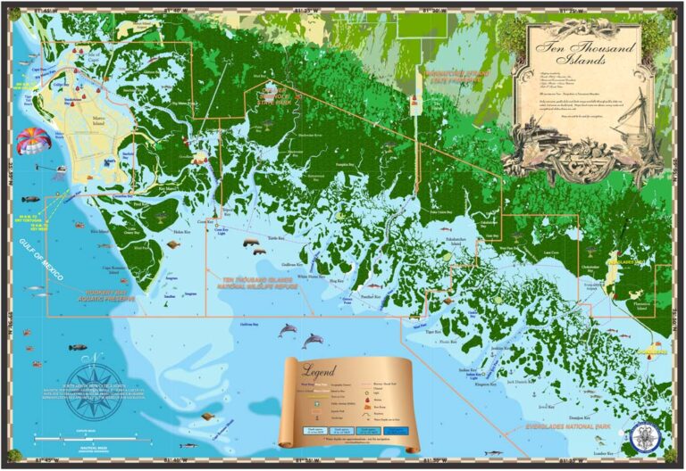 Ten Thousand Islands Map - Island Map Store