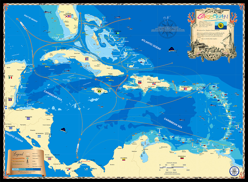 Nautical Wall Maps - Bahamas Maps | Caribbean Maps | Florida Maps and more